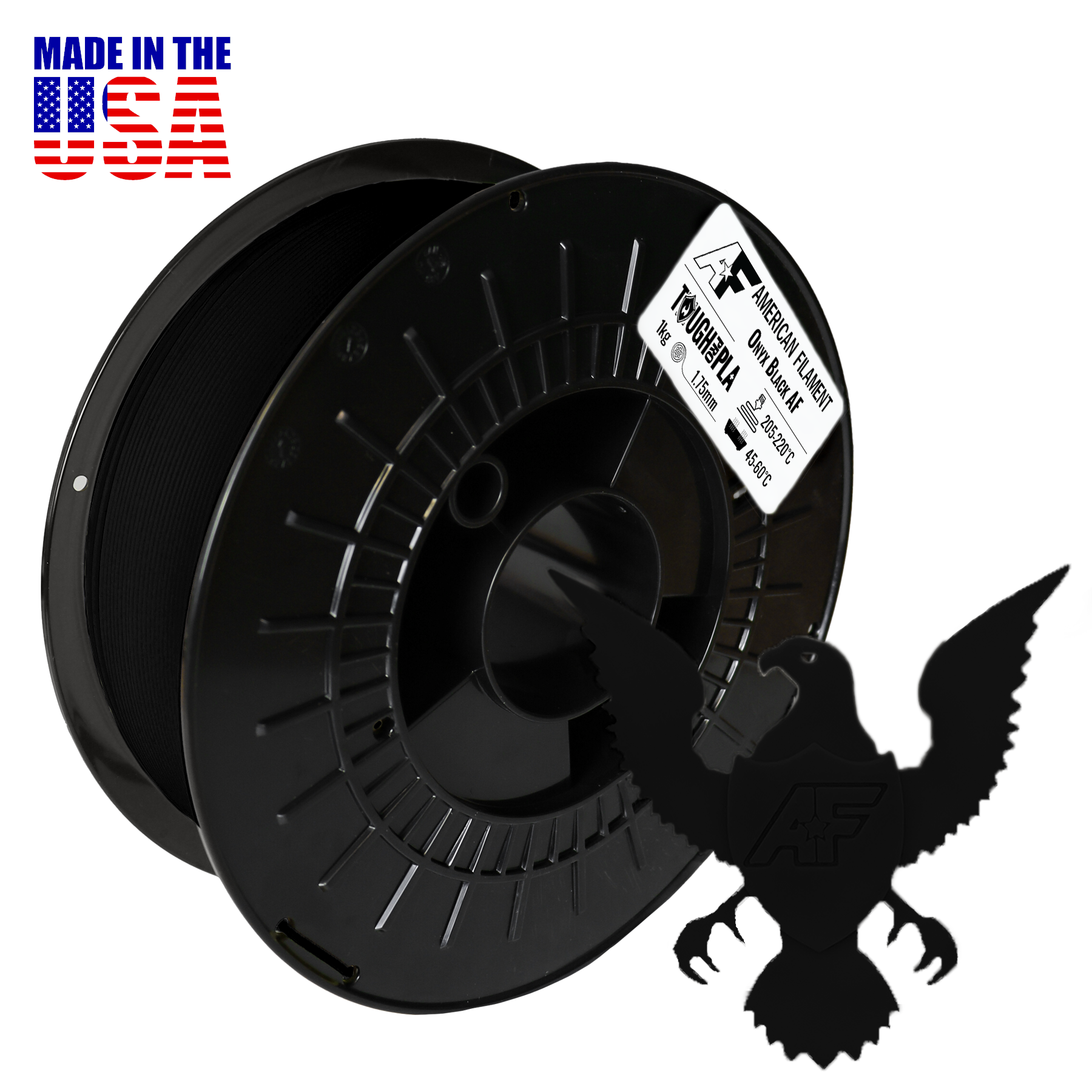 Onyx Black AF 1.75mm Tough Pro PLA+ Filament Made in the USA! – inkojet